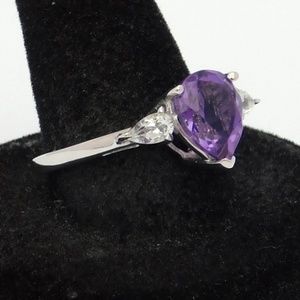 TGGC | Jewelry | Tggc Ring 925 Silver Amethyst Gemstone Cz Accents ...